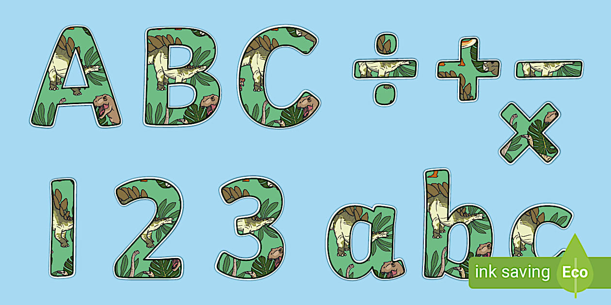 Cursive Dinosaur Themed A4 Display Lettering - Twinkl