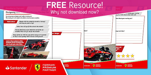 FREE Scuderia Ferrari F1: Design and Make a Moving Racing Car Project for
