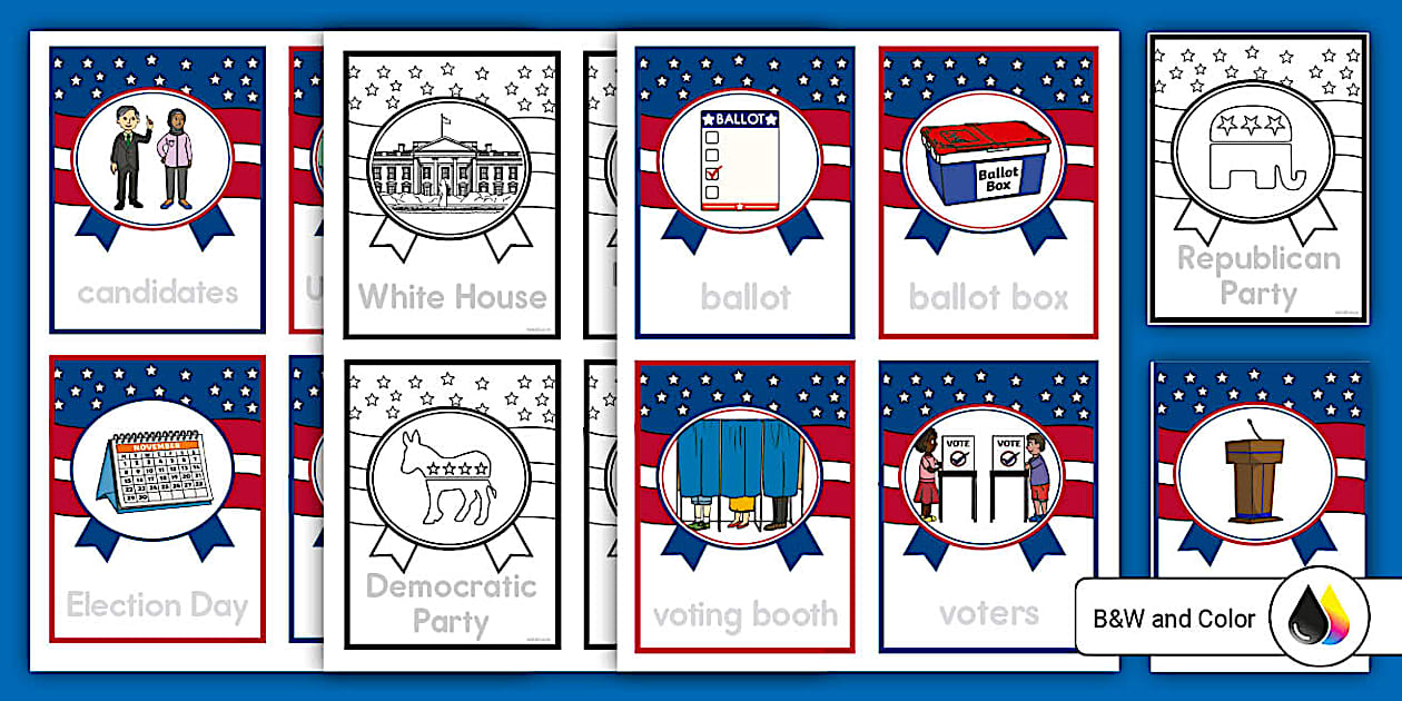 Presidential Election Day Tracing Word Cards (Teacher-Made)