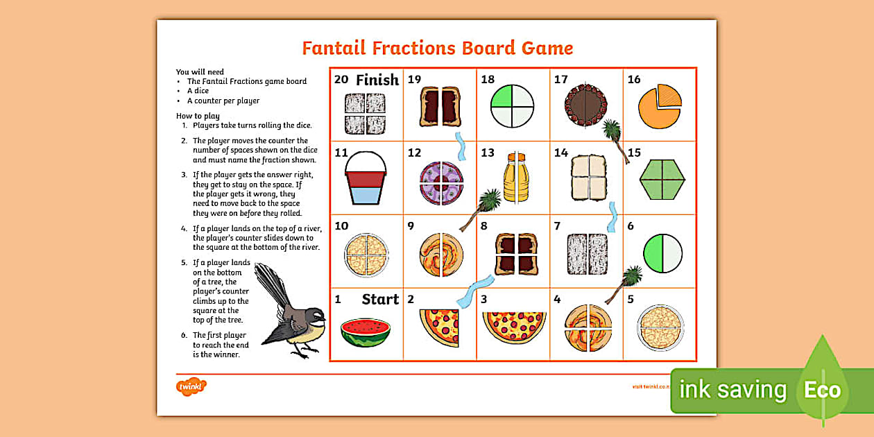 Fantail Fractions Board Game (teacher made) - Twinkl