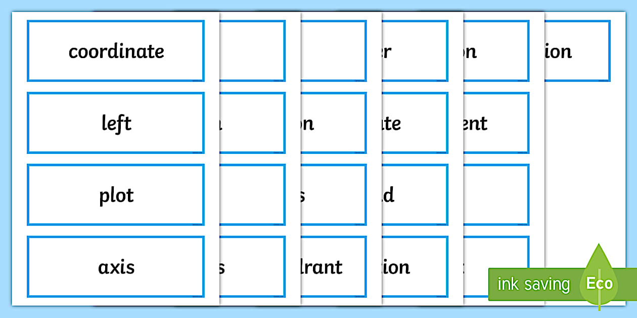 LKS2 Position and Direction Key Maths Vocabulary Cards