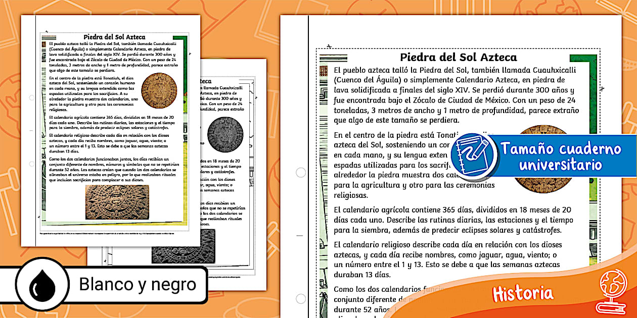 Ficha Informativa | Calendario Azteca | Historia de América