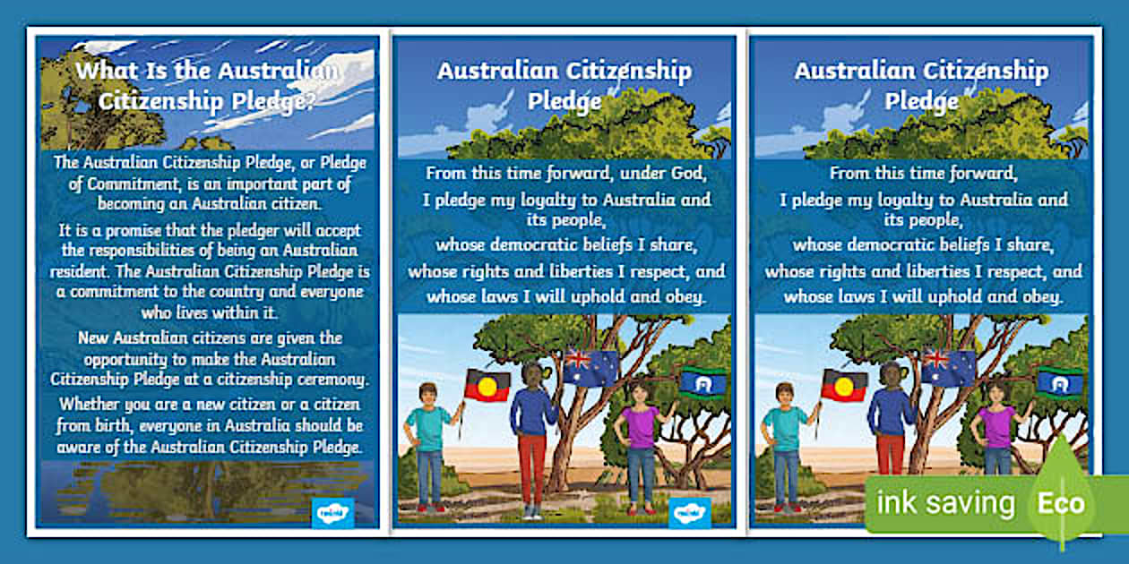 Australian Citizenship Pledge Posters - Year 6 HASS - Twinkl
