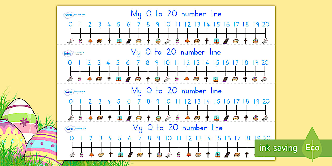 Easter Number Line 0 20 (Teacher-Made) - Twinkl