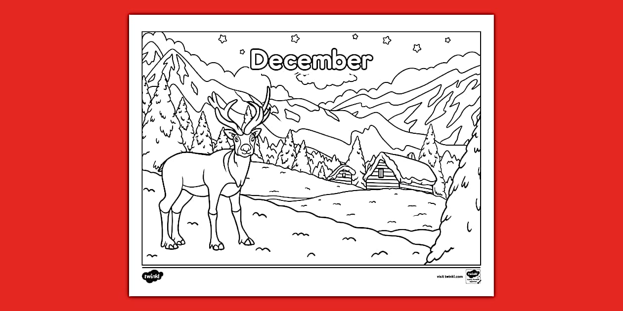 December Coloring Sheet (teacher made) - Twinkl