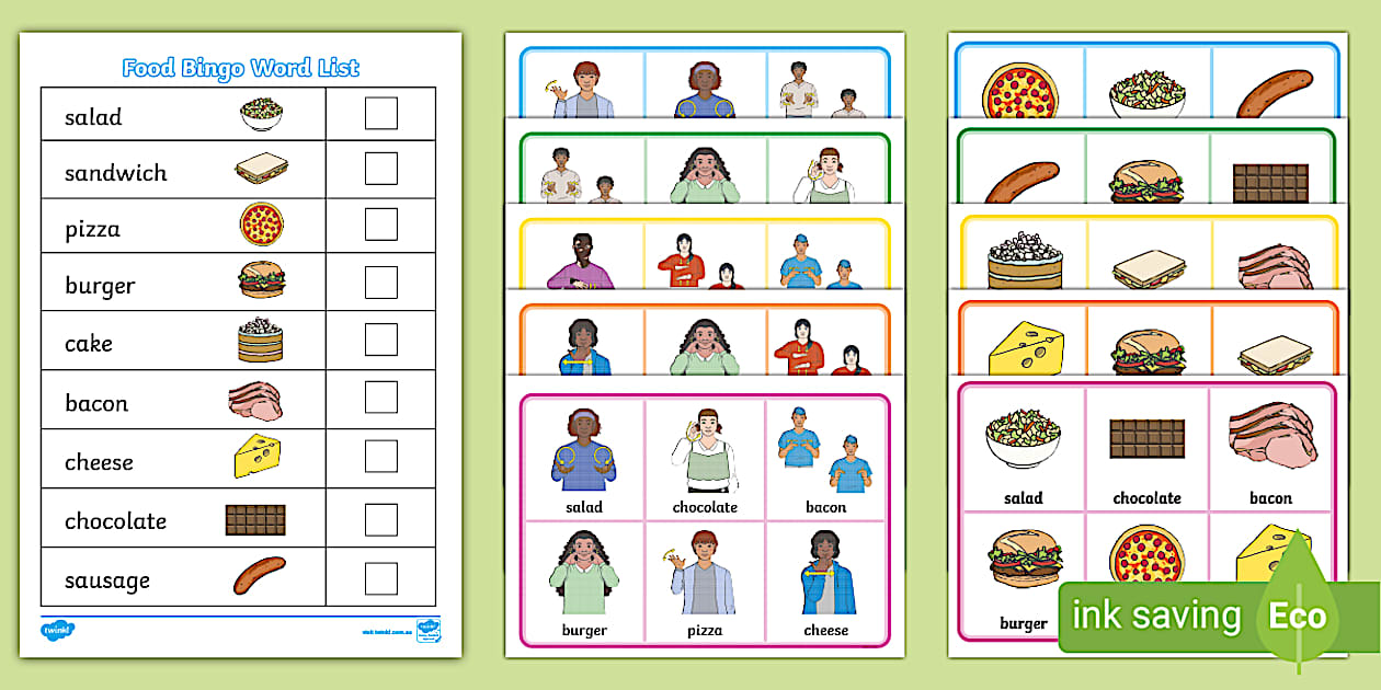 Auslan Food Bingo (teacher made) - Twinkl