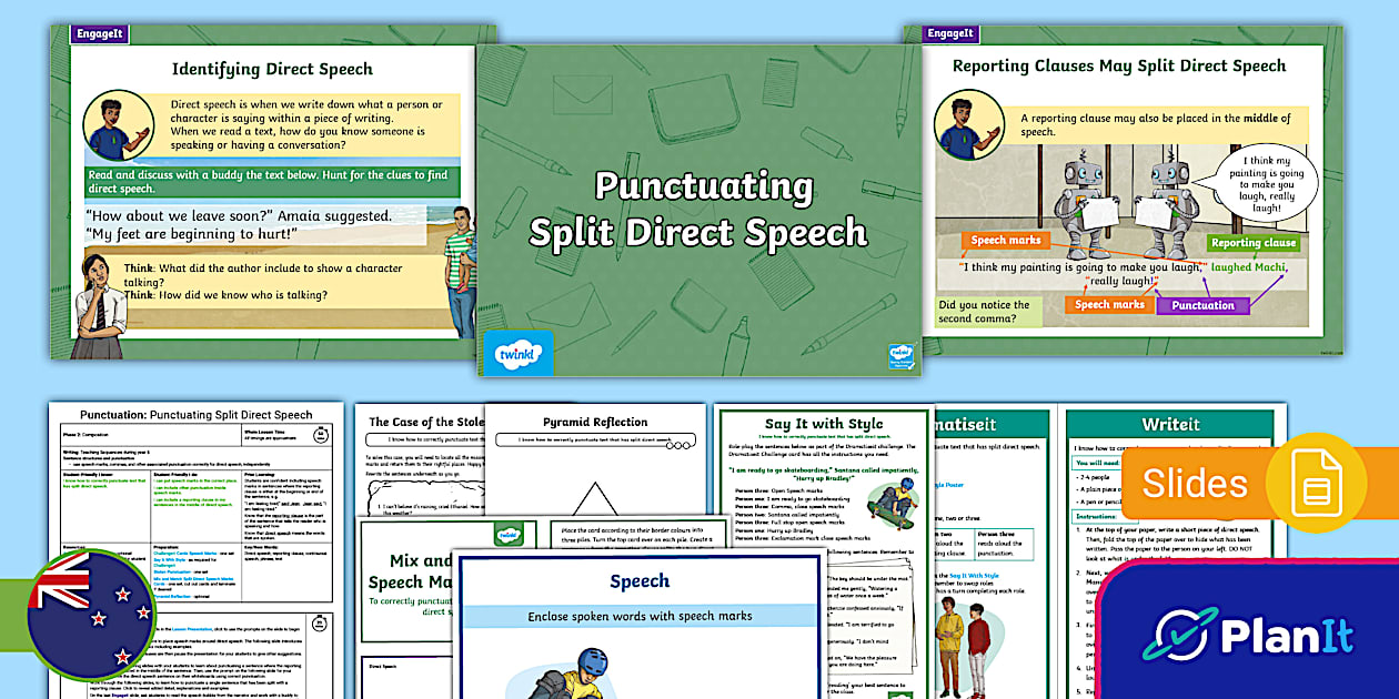 Phase 2 Writing: Punctuation: Punctuating Split Direct Speech