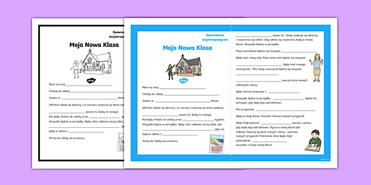 Black and White My New Class Social Situation Primary Polish