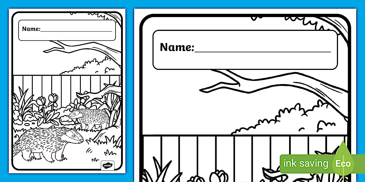 Badger Colouring Book Cover | Stationery | Twinkl | KS1