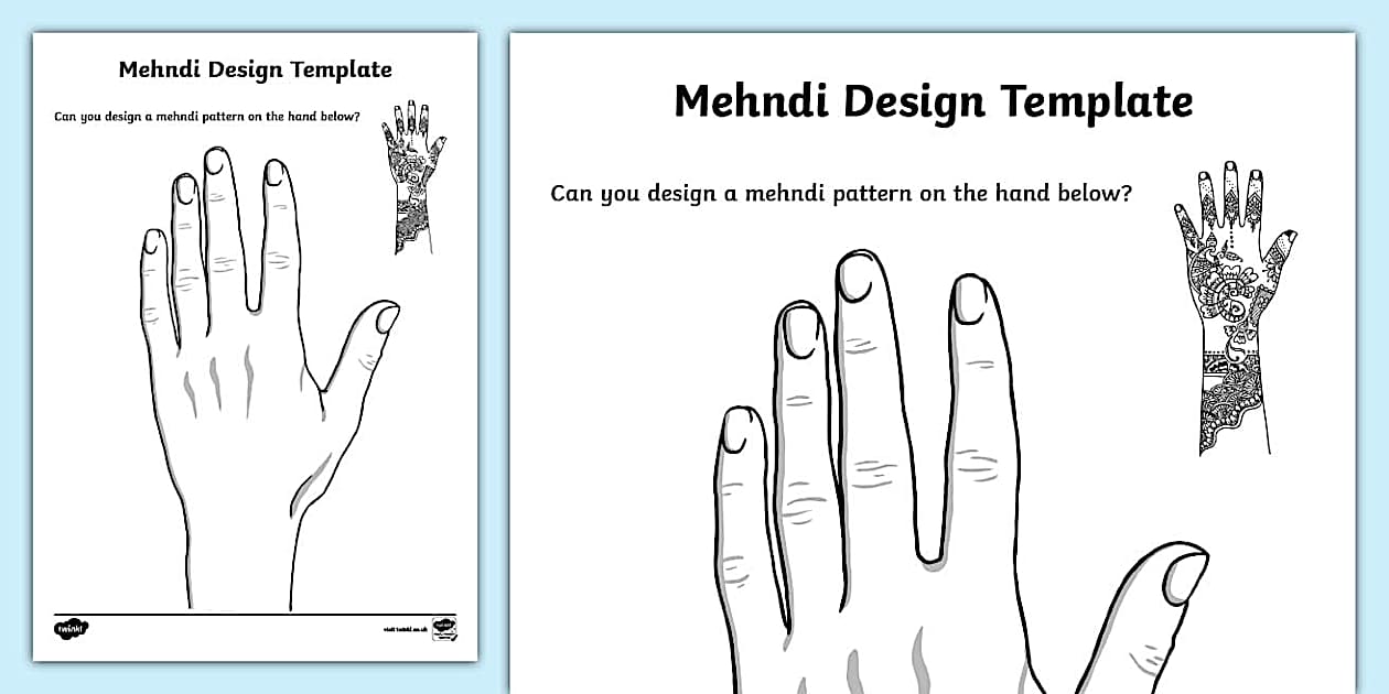 Mehndi Design Template (teacher made) - Twinkl