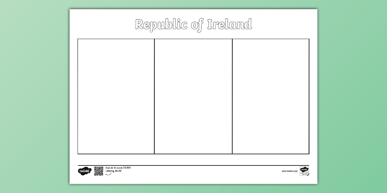 Republic of Ireland Flag Colouring Sheet - Countries