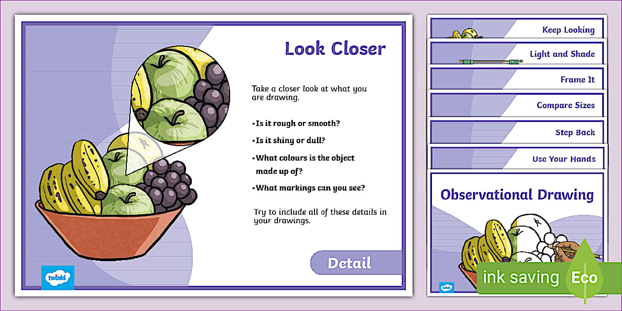 Observational Drawing Tips Display Posters (teacher made)