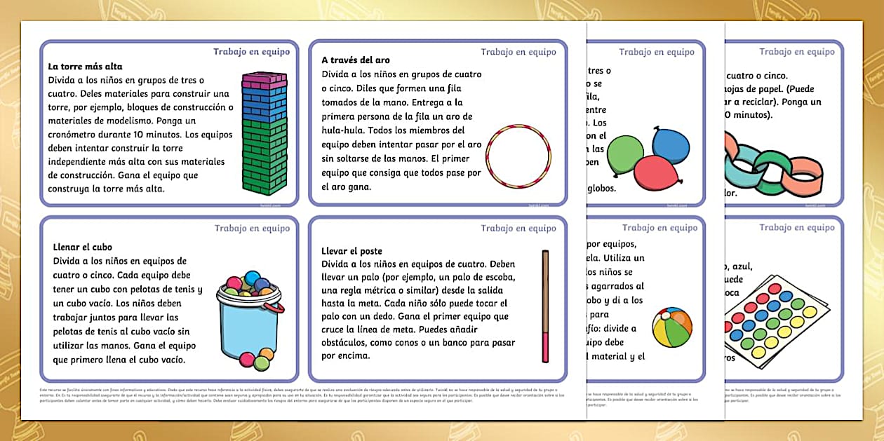 Tarjetas: entrada en calor para trabajo en equipo - Twinkl