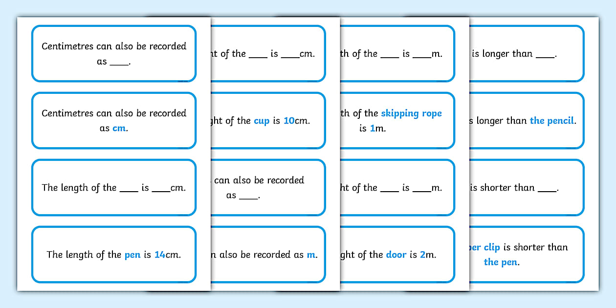 👉 Year 2 Length and Height Maths Stem Sentences - Twinkl