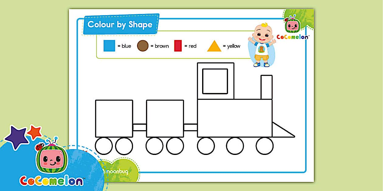 FREE! - CoComelon: Colour by Shape Activity (teacher made)