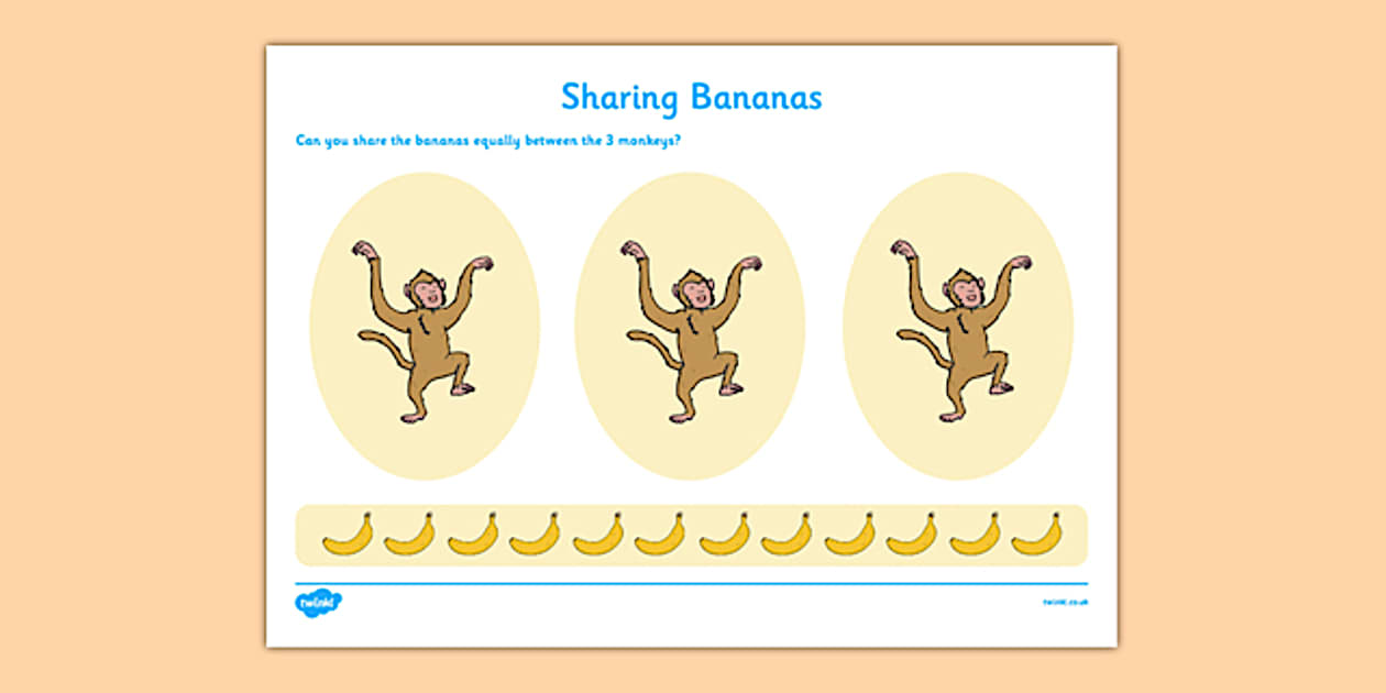 Sharing Bananas Worksheet / Worksheet (teacher made)