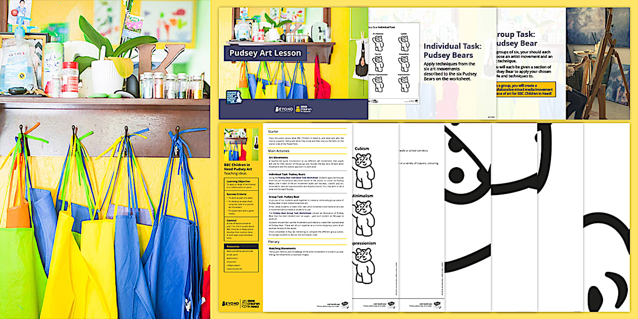 FREE! - BBC Children in Need Art Lesson Pack | Pudsey Bear Art