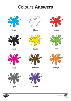 KS1 French Colours Worksheet - Primary Resources