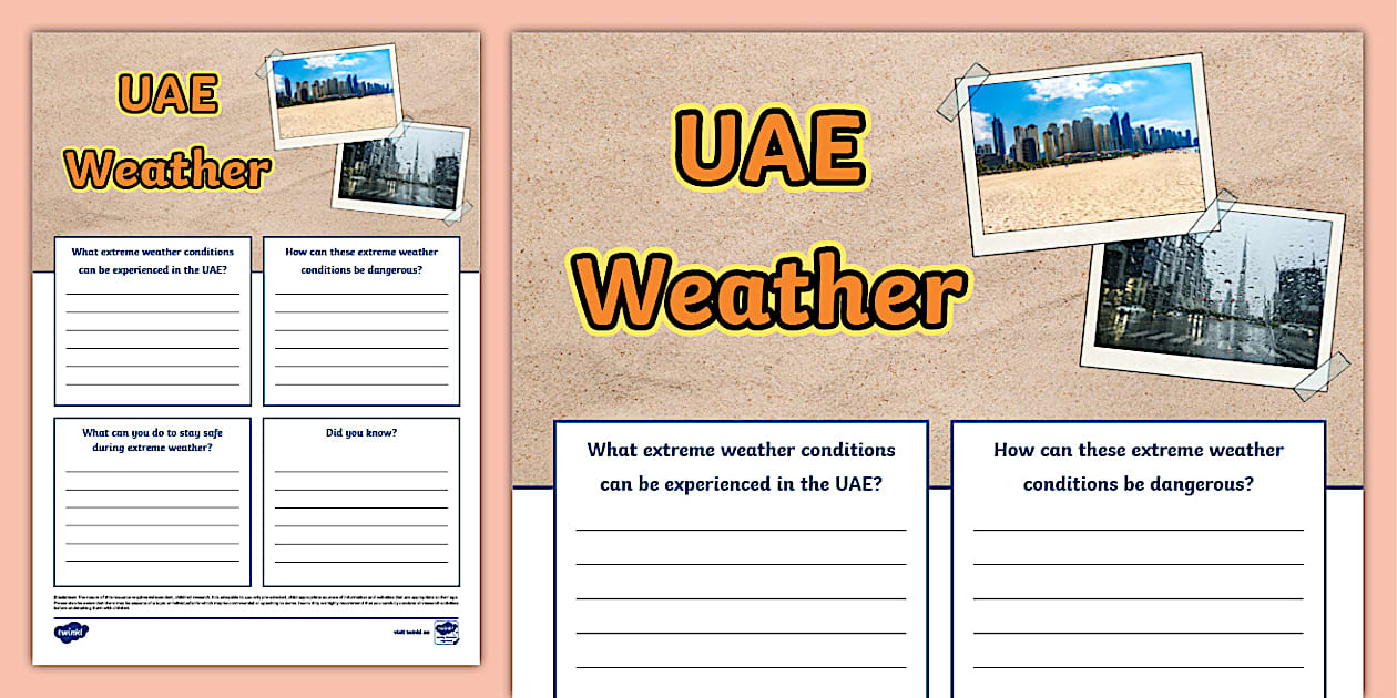 UAE Weather Fact File Template (Teacher-Made) - Twinkl