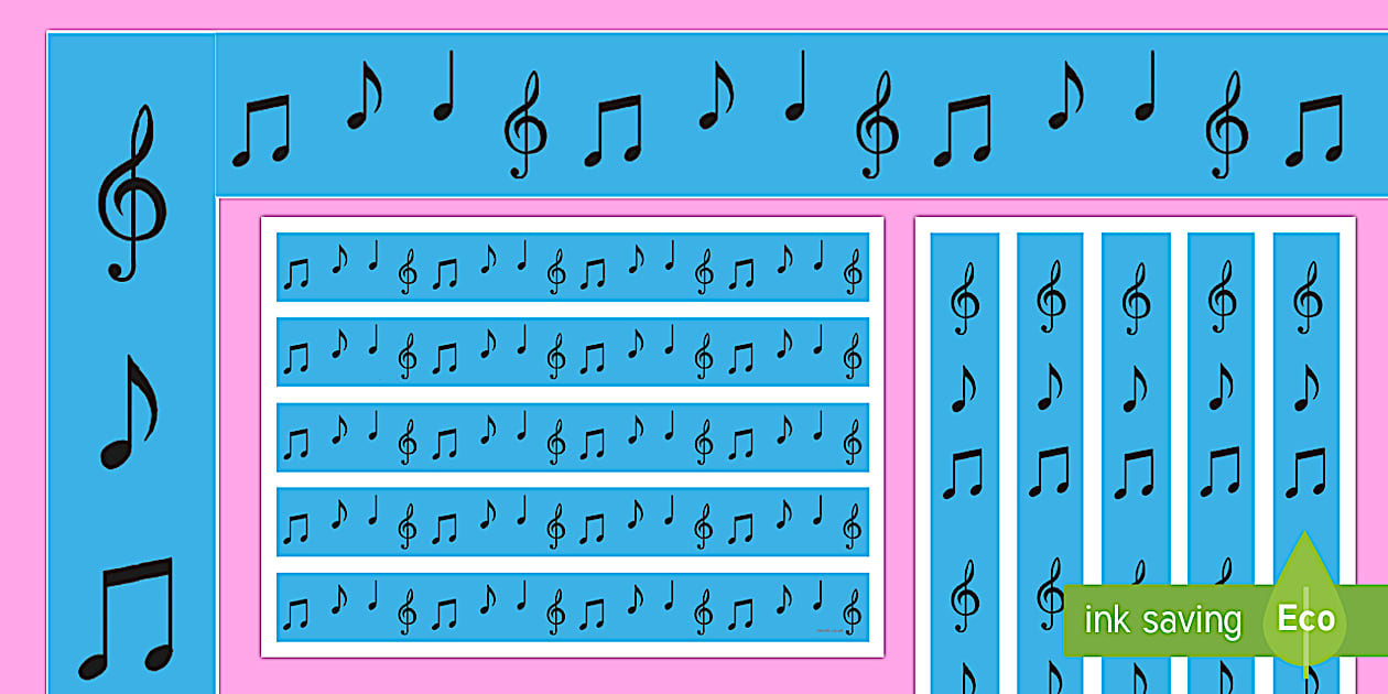 Black and White Music Notes Display Borders (teacher made)