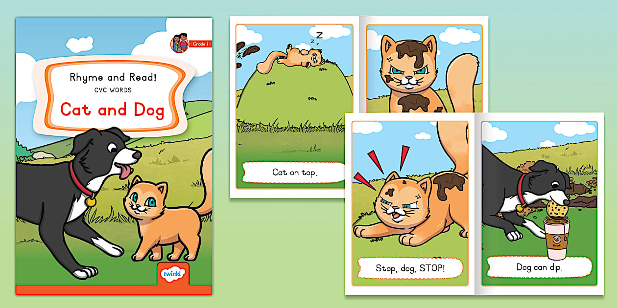 Rhyme and Read eBook! Cat and Dog (teacher made) - Twinkl