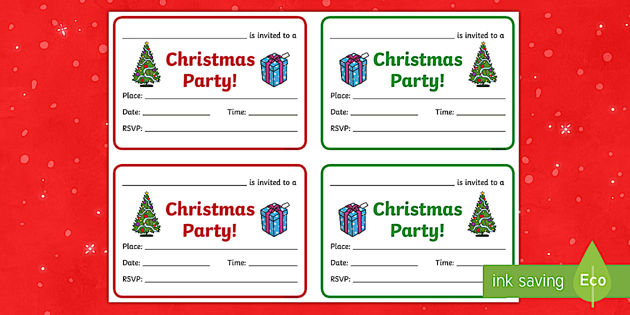 Editable Christmas Party Invitation Templates - Twinkl