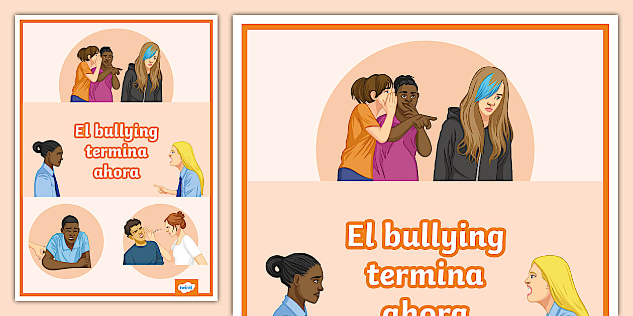 Afiche sobre el bullying con dibujos | Twinkl (teacher made)