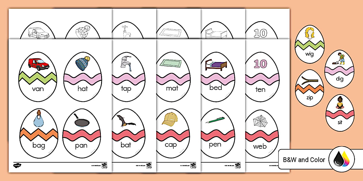 Easter CVC Words Activity Worksheet | PreK Resource | Twinkl