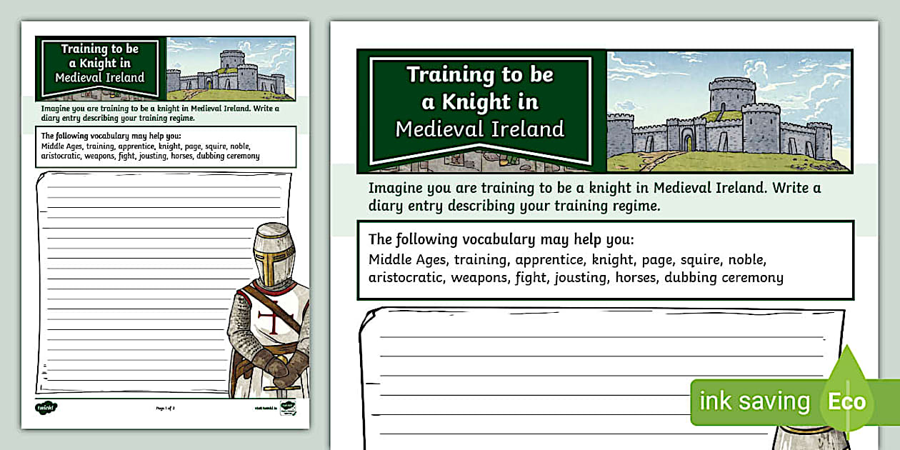 A Knight in Medieval Ireland (Diary Entry) (teacher made)