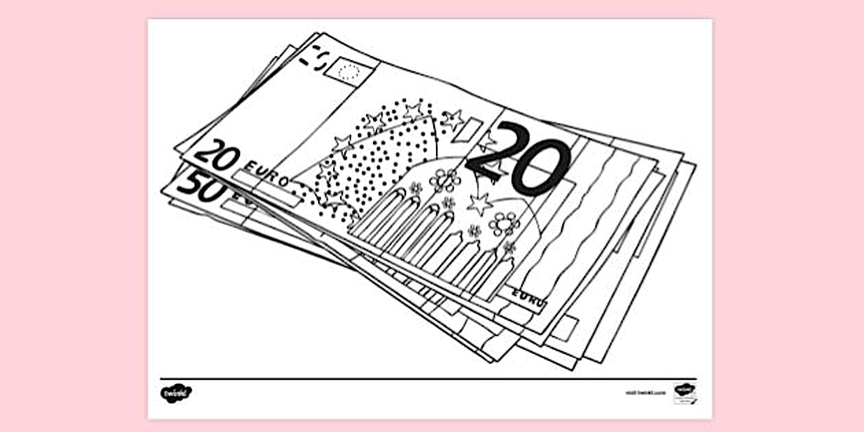 Euro Bank Notes Colouring | Colouring Sheets (teacher made)