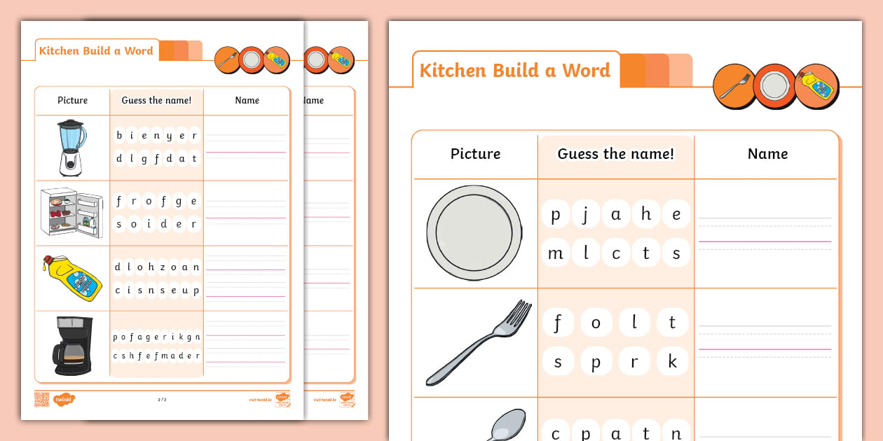 07 Teacher I Am Done | Kitchen Build a Word Activity