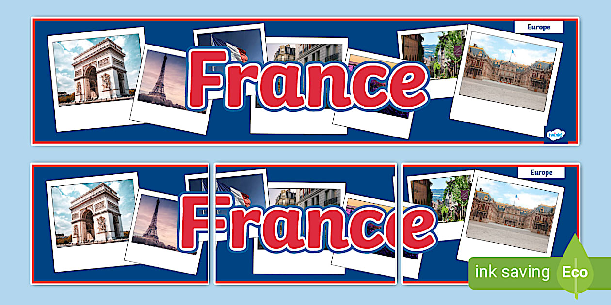 France Polaroid Themed KS2 Display Banner