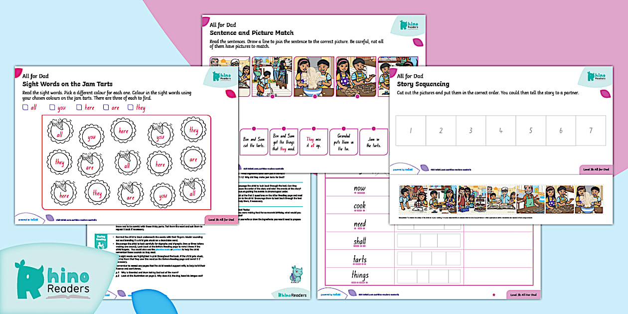 Level 3b All for Dad Guided Reading Pack (teacher made)