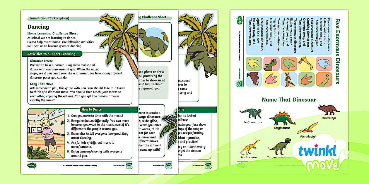 👉 Twinkl Move - Reception I Dance Dinosaurs Home Learning
