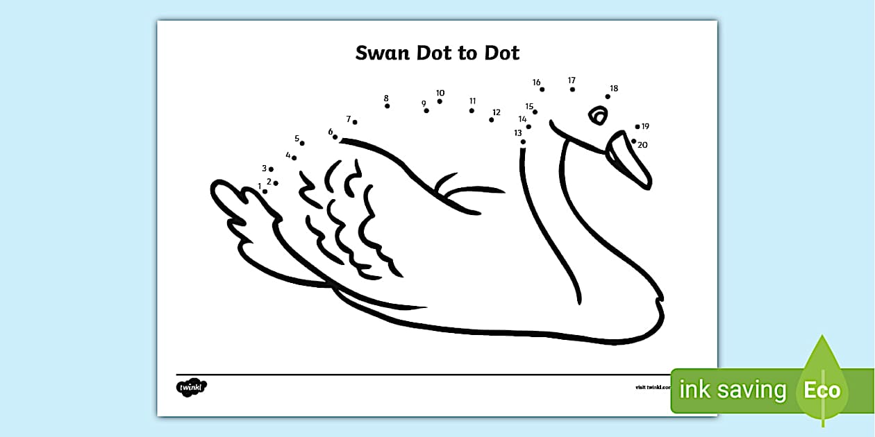 👉 Swan Dot to Dot to 20 (Teacher-Made) - Twinkl