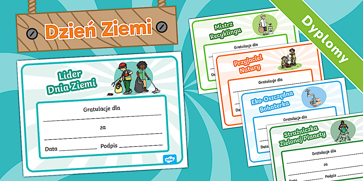 Dzień Ziemi | Dyplomy dla dzieci | Kwiecień