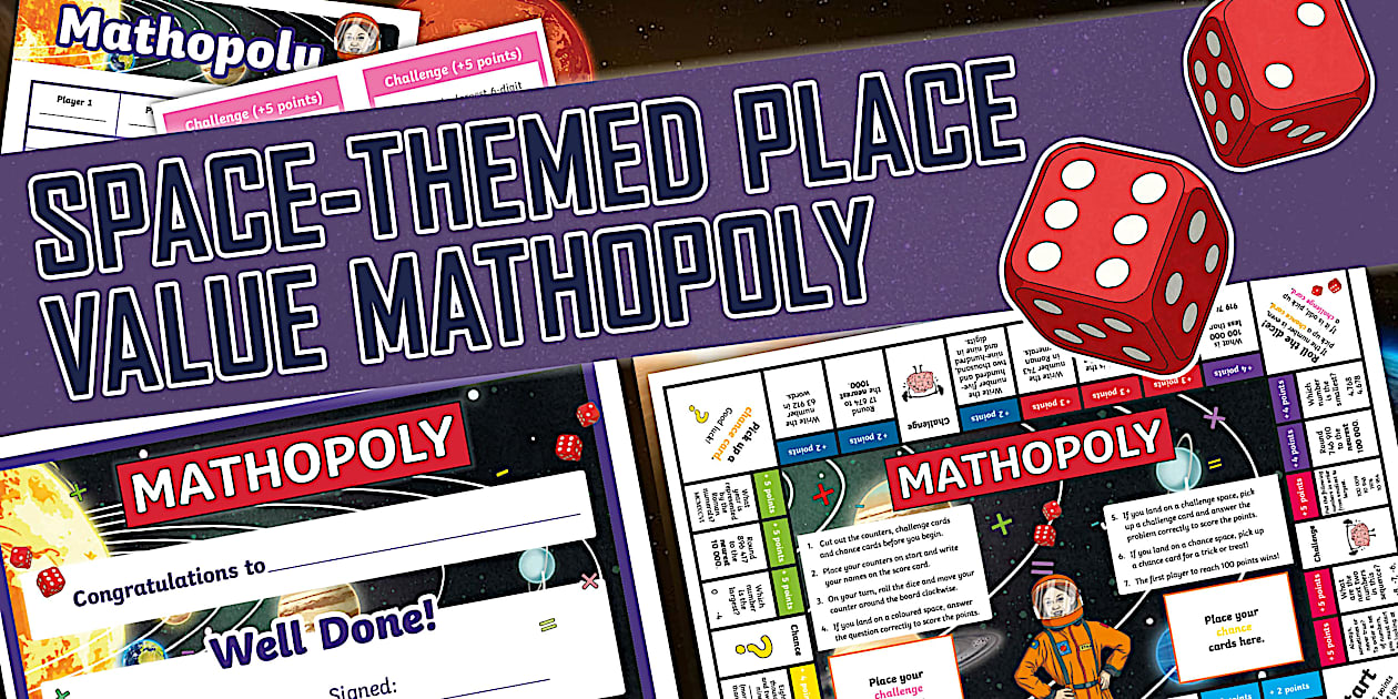 👉 Space-Themed Place Value Mathopoly - Twinkl
