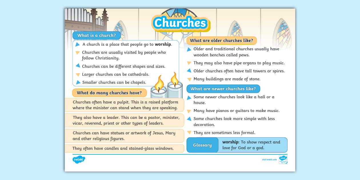 KS1 Churches Fact File (teacher made) - Twinkl