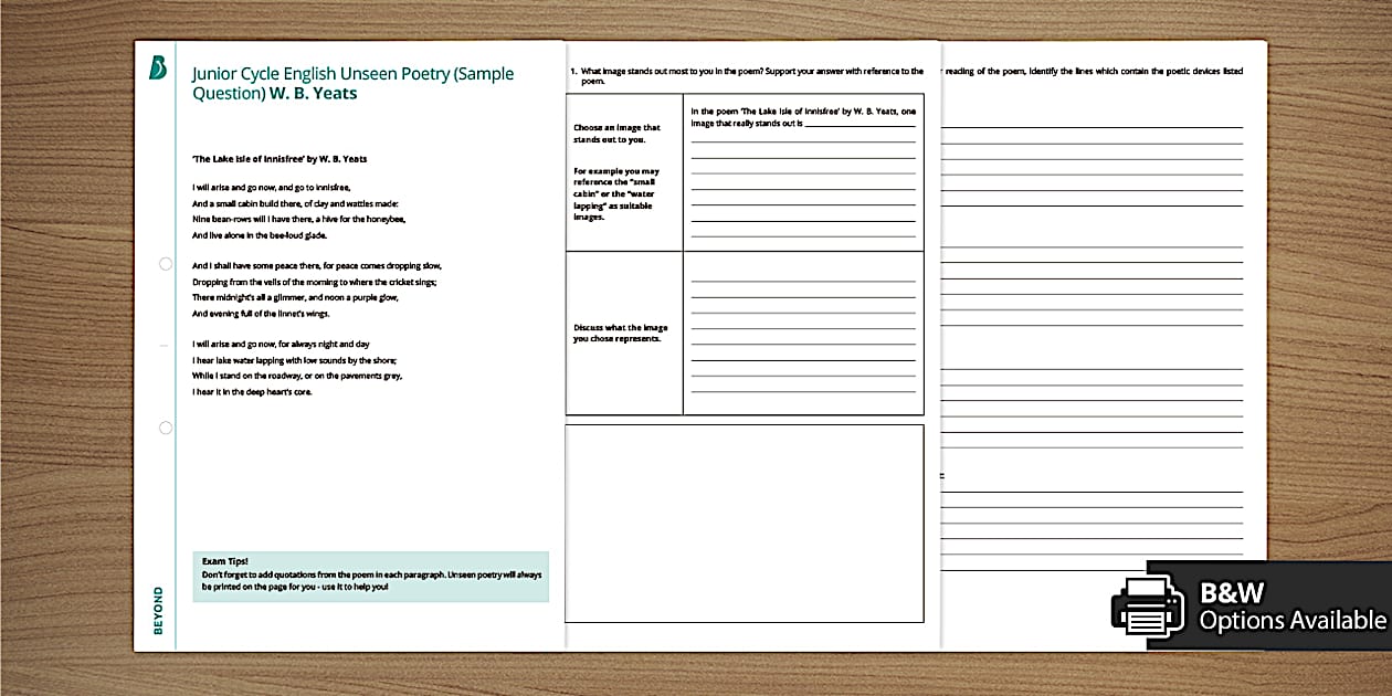Unseen Poetry Exam Question | Unseen Poetry | Twinkl