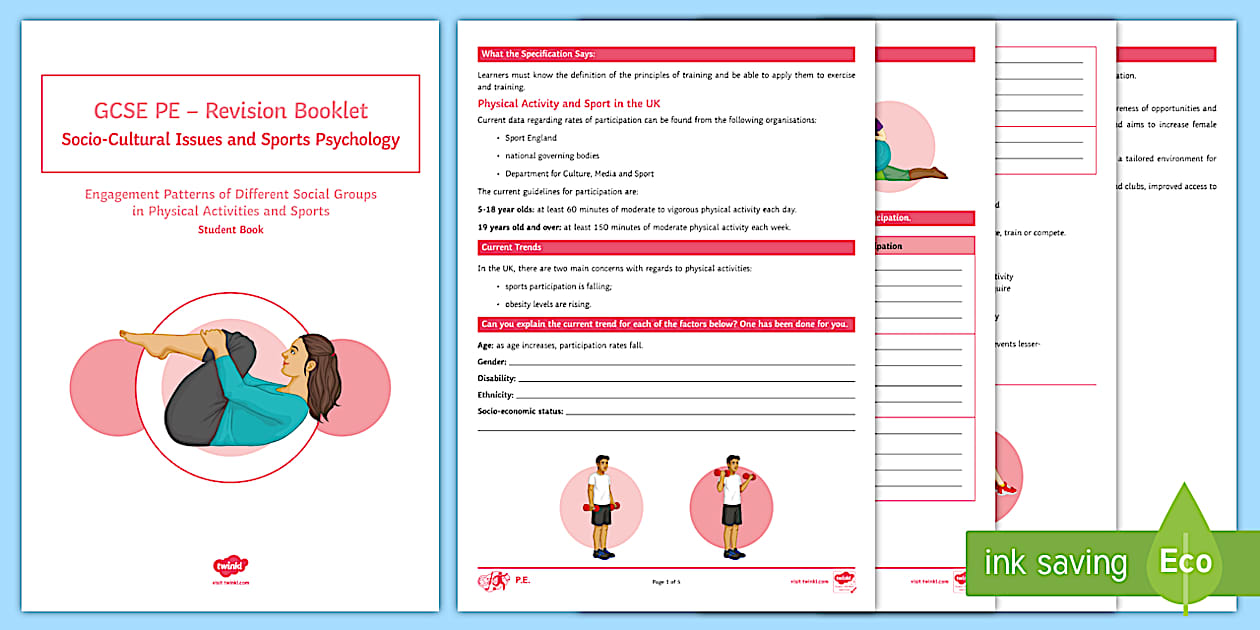 GCSE PE: Engagement Patterns Revision Booklet - Twinkl