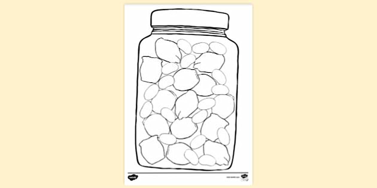 Jar of Sweets Colouring Sheet | Colouring Sheet - Twinkl