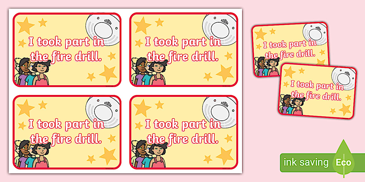 I Took Part in the Fire Drill Badges (teacher made) - Twinkl