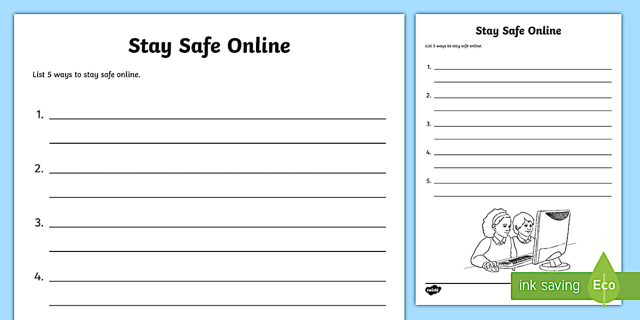 Stay Safe Online Worksheet (teacher made) - Twinkl
