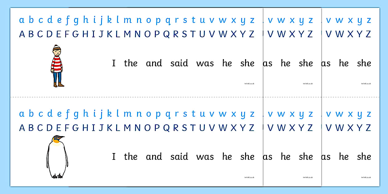Cursive Alphabet Strips to Support Teaching on Lost and Found
