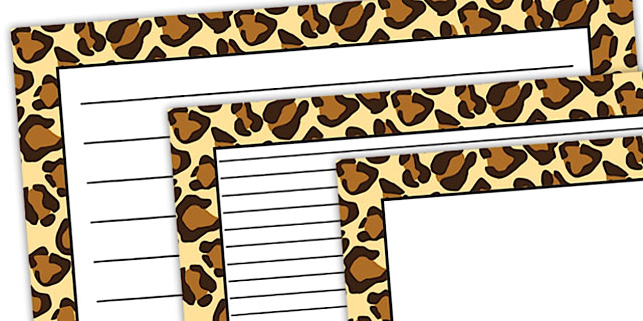Editable Leopard Pattern Landscape Page Border - Twinkl