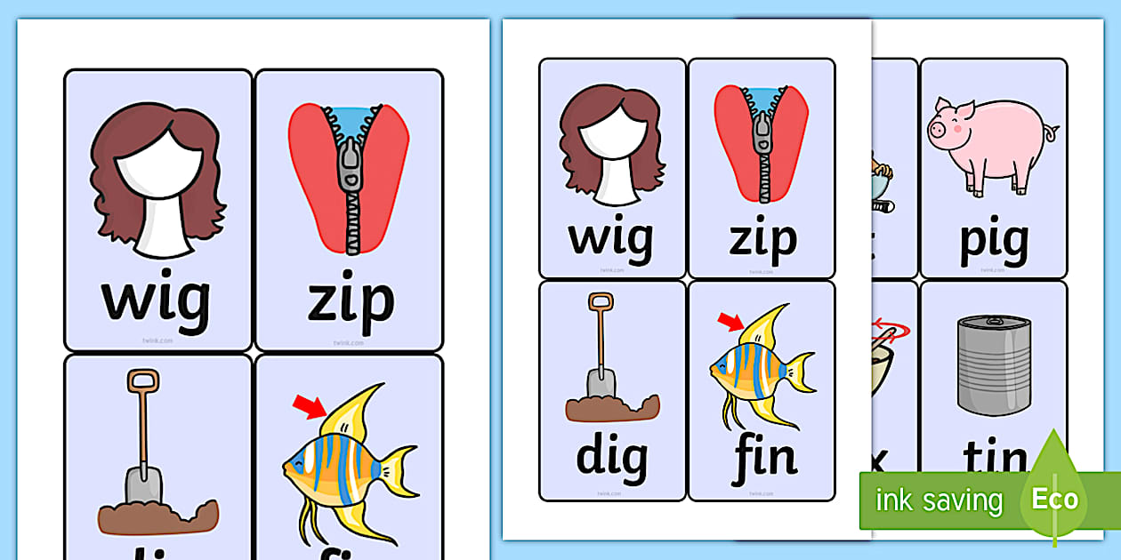 CVC Word Cards I (teacher made) - Twinkl