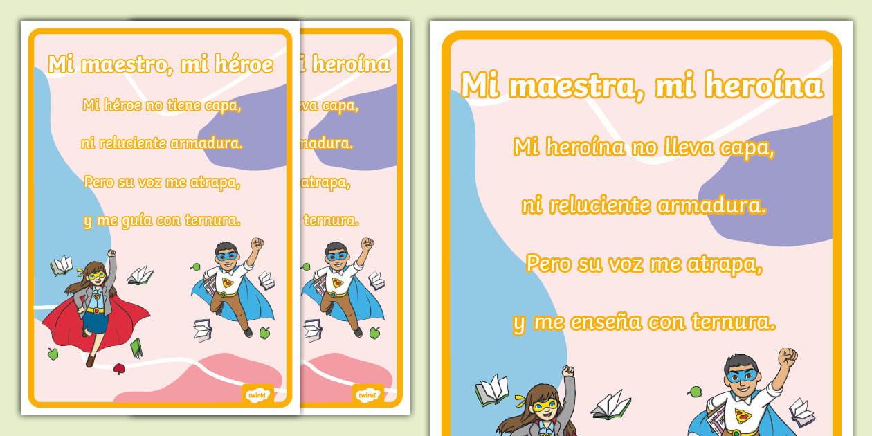 Póster Día del Maestro y de la Maestra - Twinkl