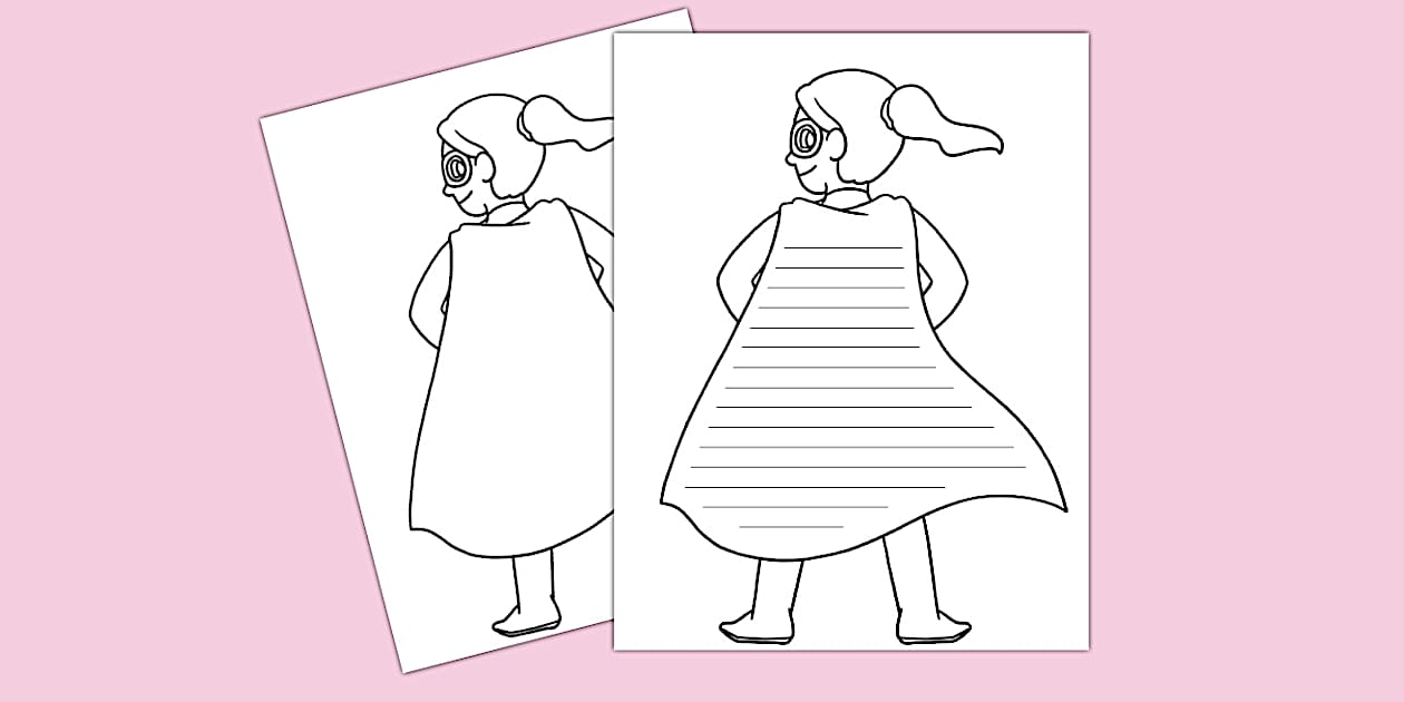 Superhero Cape Writing Template (Teacher-Made) - Twinkl