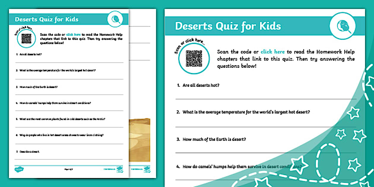 Desert Quiz for Kids (teacher made) - Twinkl