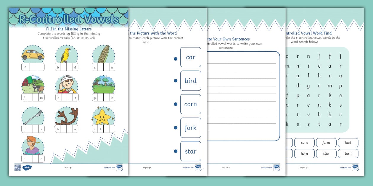 R-Controlled Vowels Activity Sheet (teacher made) - Twinkl